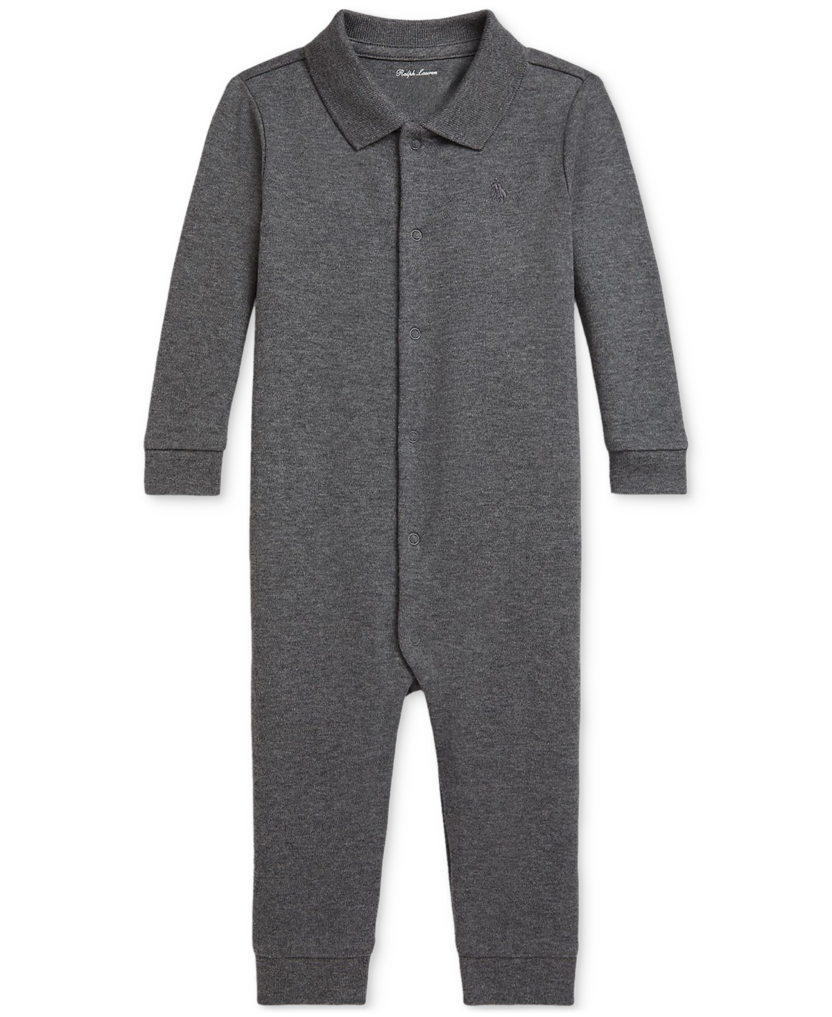 Click here for Polo Ralph Lauren Baby Cotton Polo Coverall - Grey prices