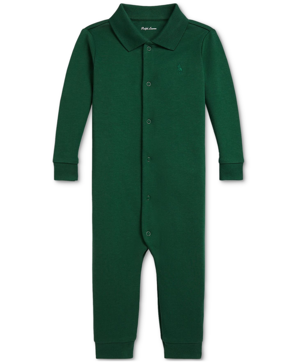 Click here for Polo Ralph Lauren Baby Cotton Polo Coverall - Gree... prices