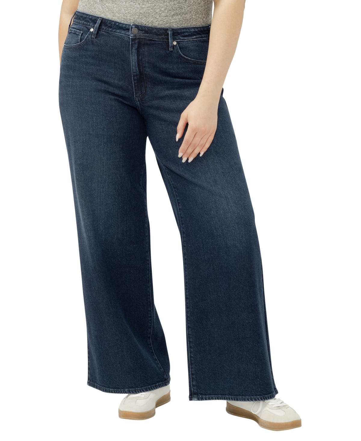 Click here for Silver Jeans Co. Plus Size Isbister High Rise Wide... prices