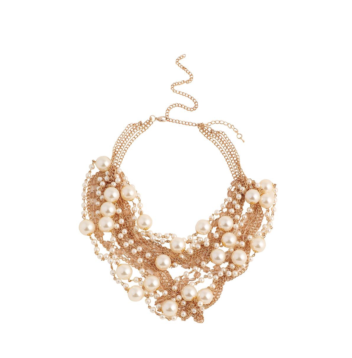 Click here for Sohi Pellet-Cluster Statement Necklace - White prices