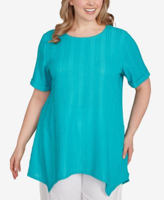 Ruby Rd. Plus Size Solid Crinkle Knit Top - Macy's