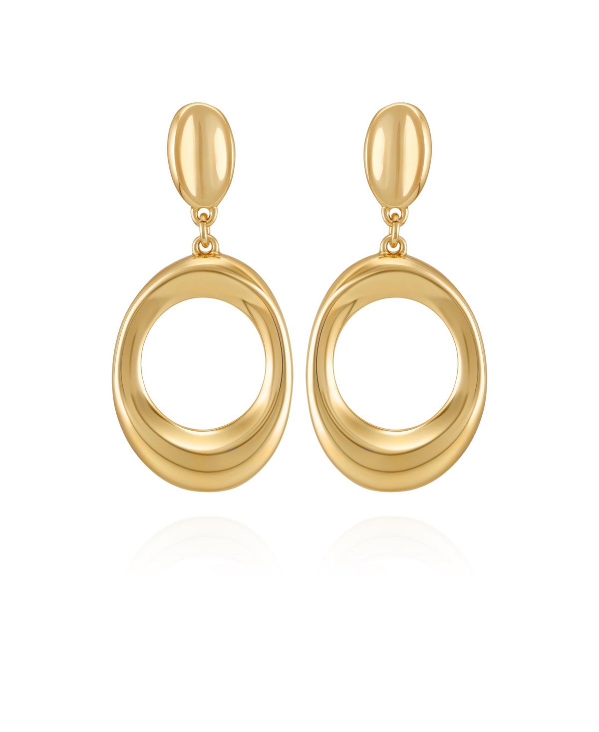 Click here for Vince Camuto Gold Tone Oval Drop Earrings - Gold T... prices