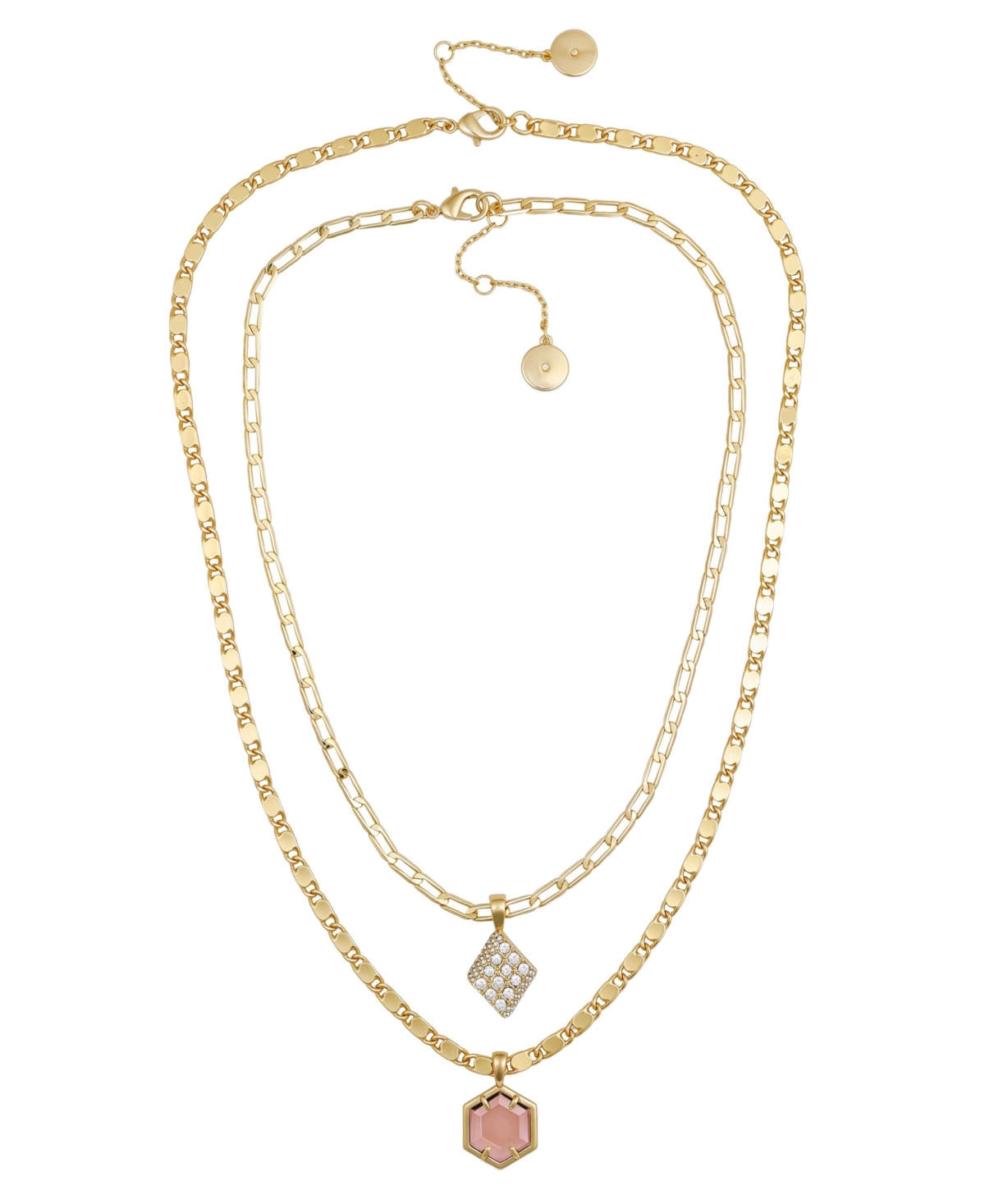 Click here for Vince Camuto Layered Necklace Set with Burgandy St... prices