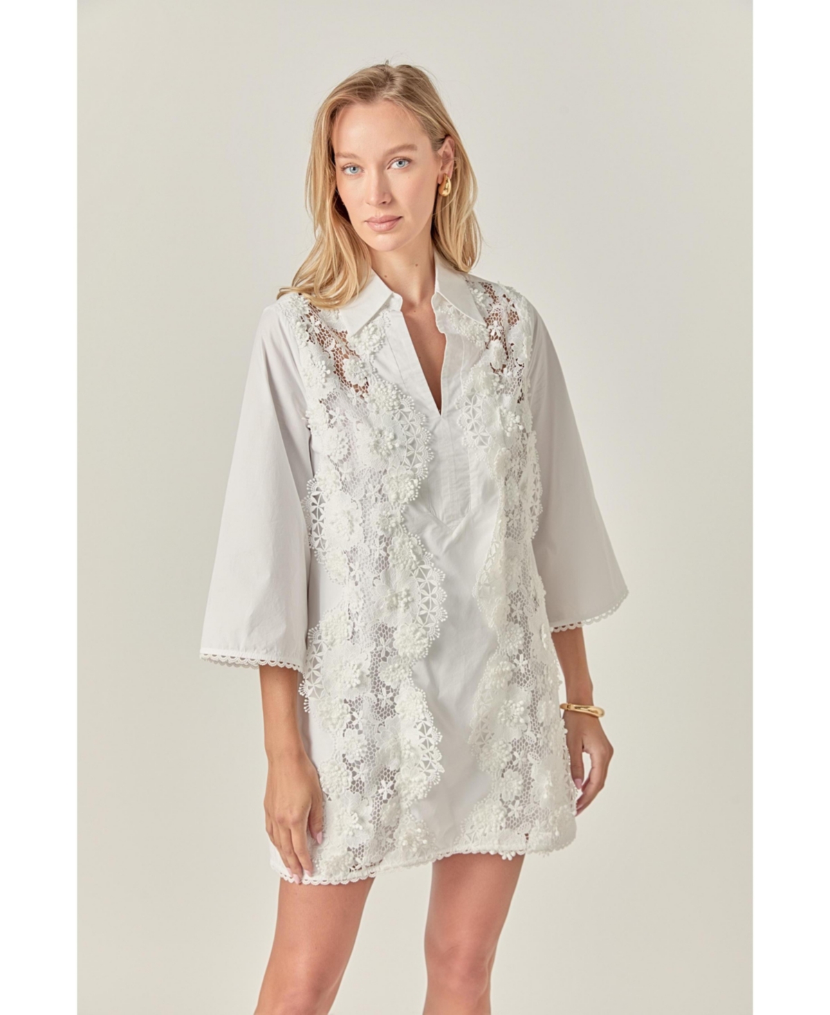 Click here for English Factory Womens Lace Trimmed Shirt Mini Dre... prices
