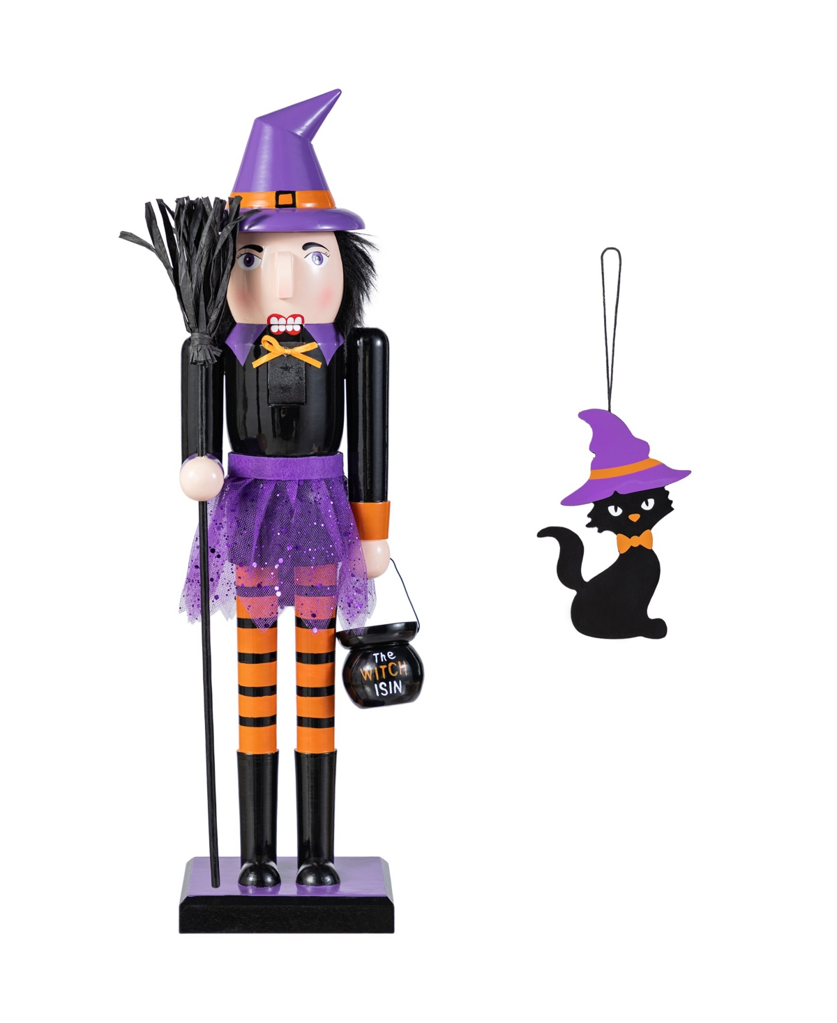 Click here for Glitzhome Halloween Wooden Witch Nutcracker with W... prices