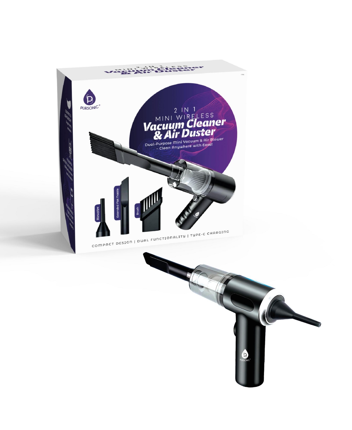 Click here for Pursonic 2-in-1 Mini Wireless Vacuum Cleaner & Air... prices