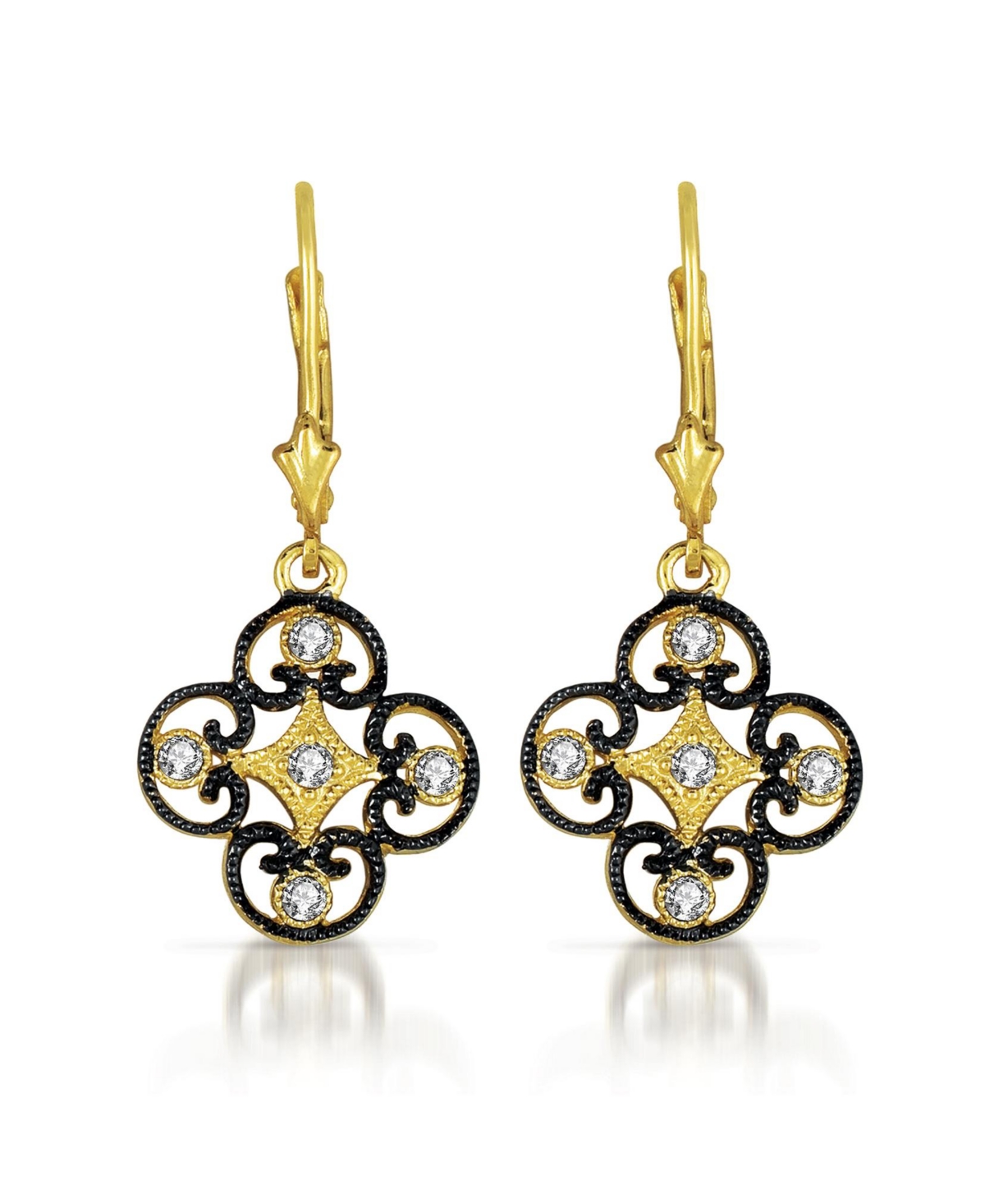 Click here for Genevive C.z. Sterling Silver 14K Gold Plated Lace... prices
