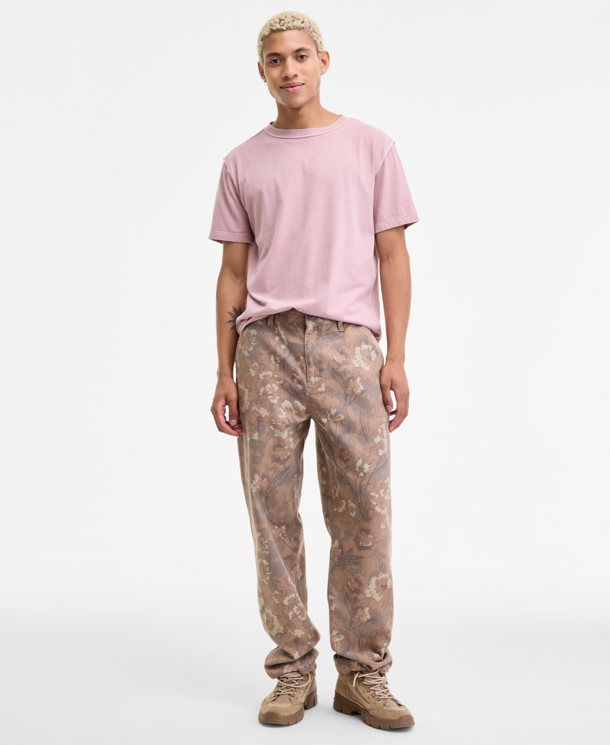 Click here for Sun + Stone Mens Pippen Relaxed-Fit Cotton Floral... prices