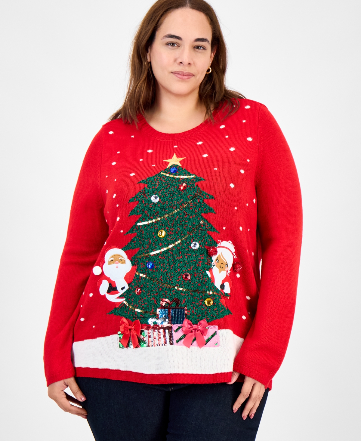 Click here for Holiday Lane Plus Size Mr. & Mrs. Claus Sweater  C... prices