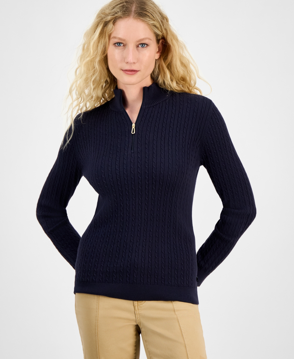 Click here for Nautica Jeans Womens Cotton Mock-Neck Sweater  Onl... prices