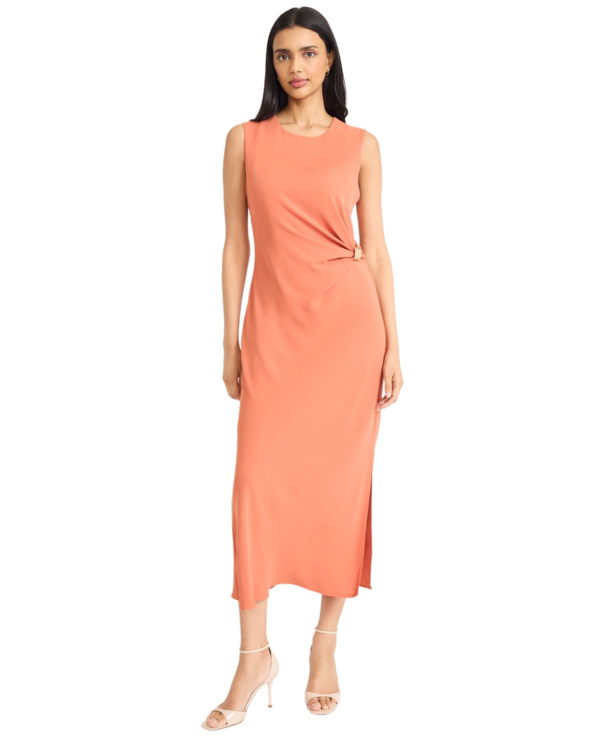 Click here for Donna Morgan Womens Sleeveless Sheath Midi Dress -... prices