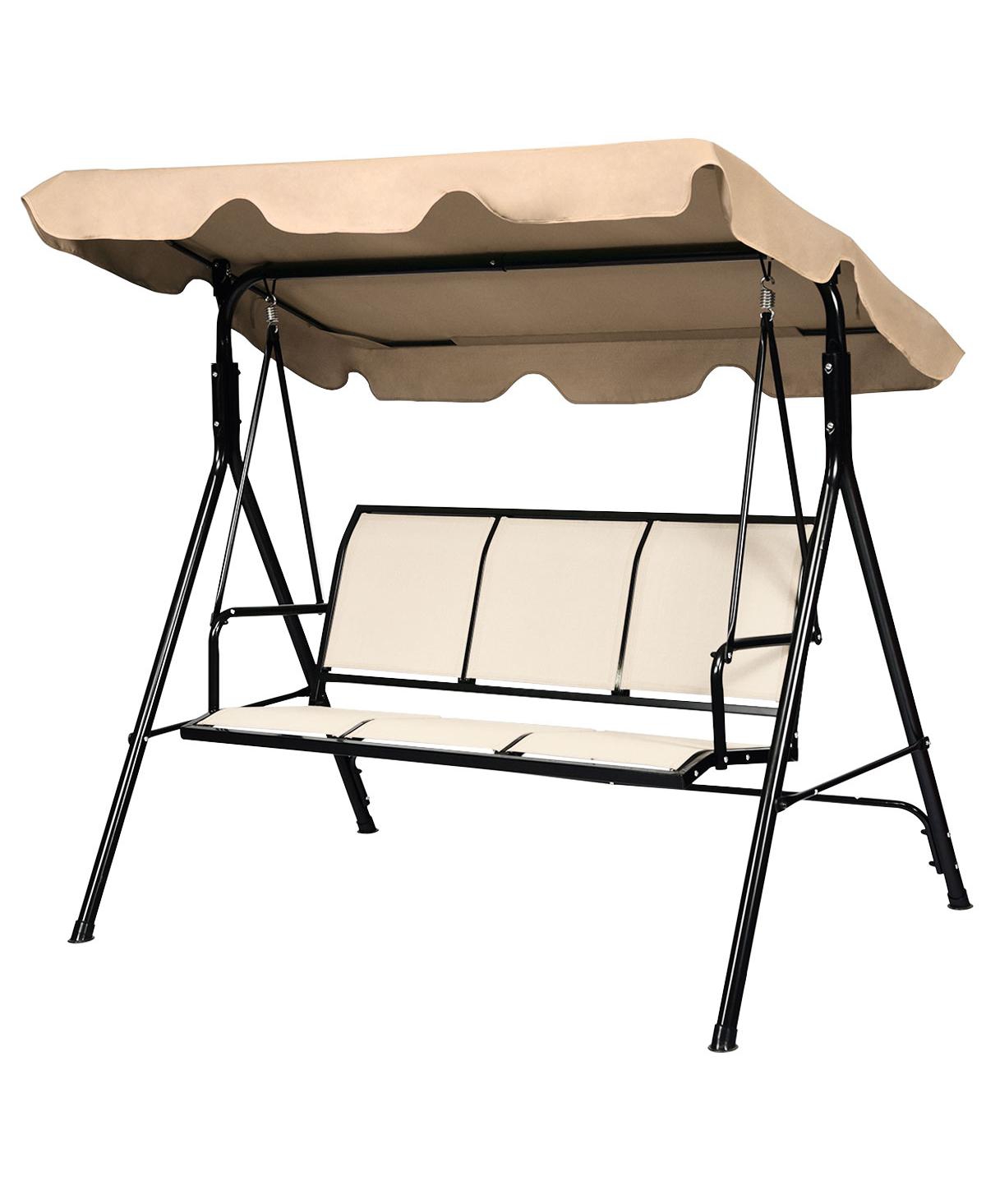 Click here for Gymax Brown Outdoor Swing Canopy Patio Swing Chair... prices