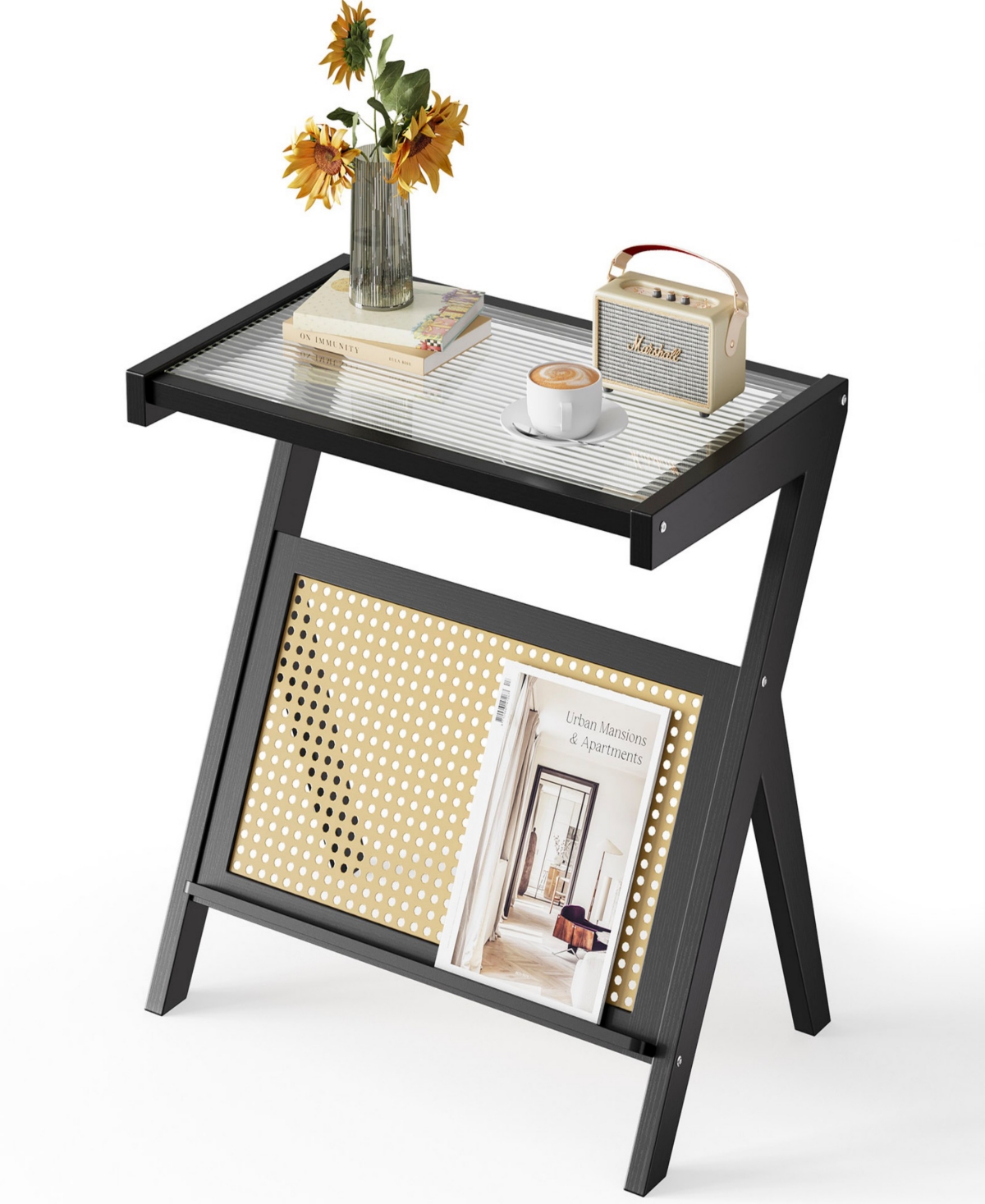 Click here for Sugift Rattan Side Table Bamboo Accent Bedside Tab... prices