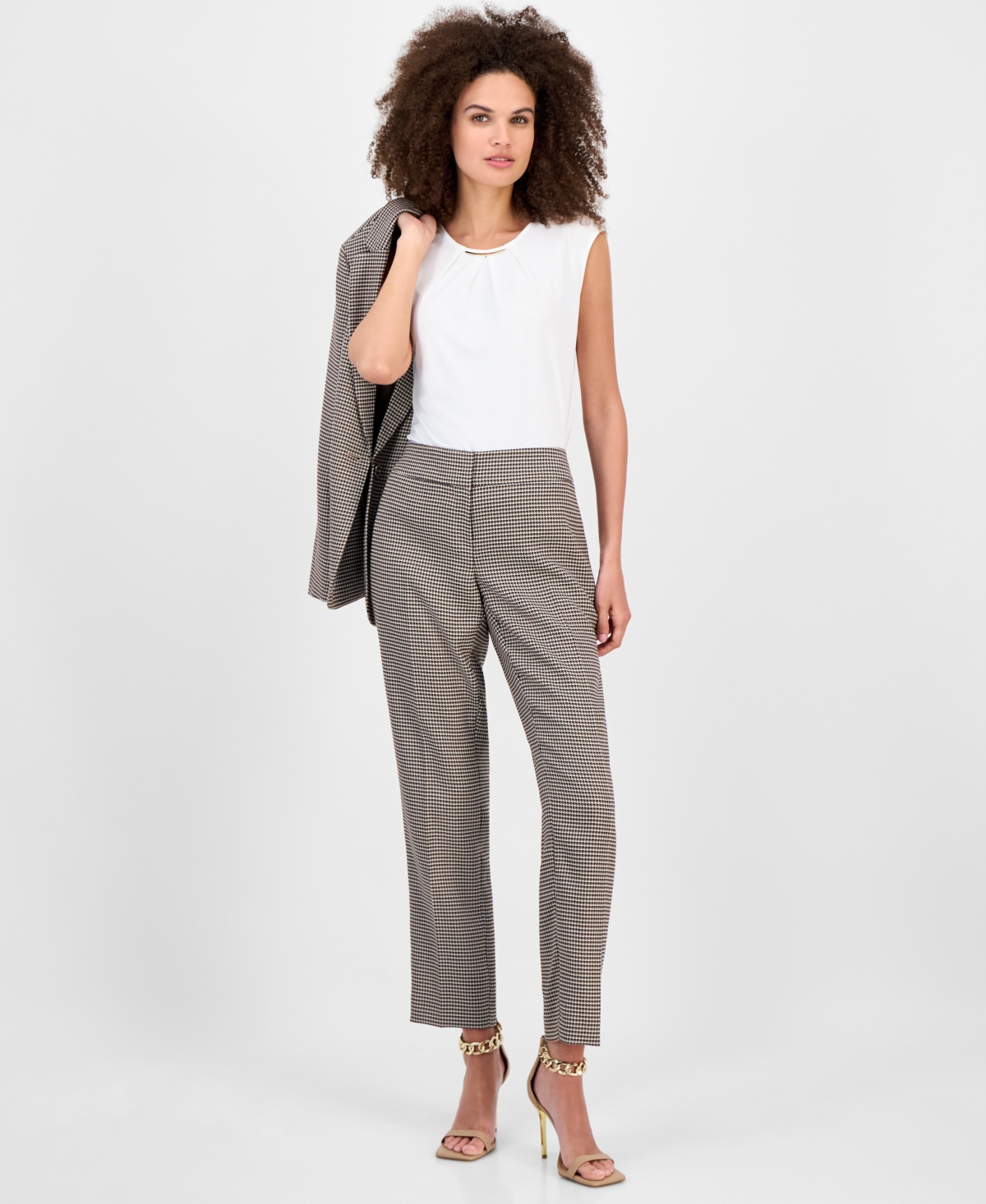 Click here for Kasper Womens Stretch Crepe Slim Leg Pant  Regular... prices