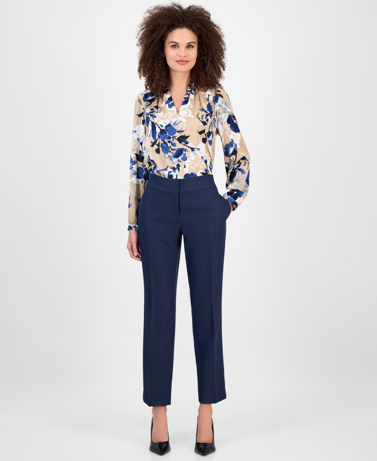 Click here for Kasper Womens Stretch Crepe Slim Leg Pant  Regular... prices