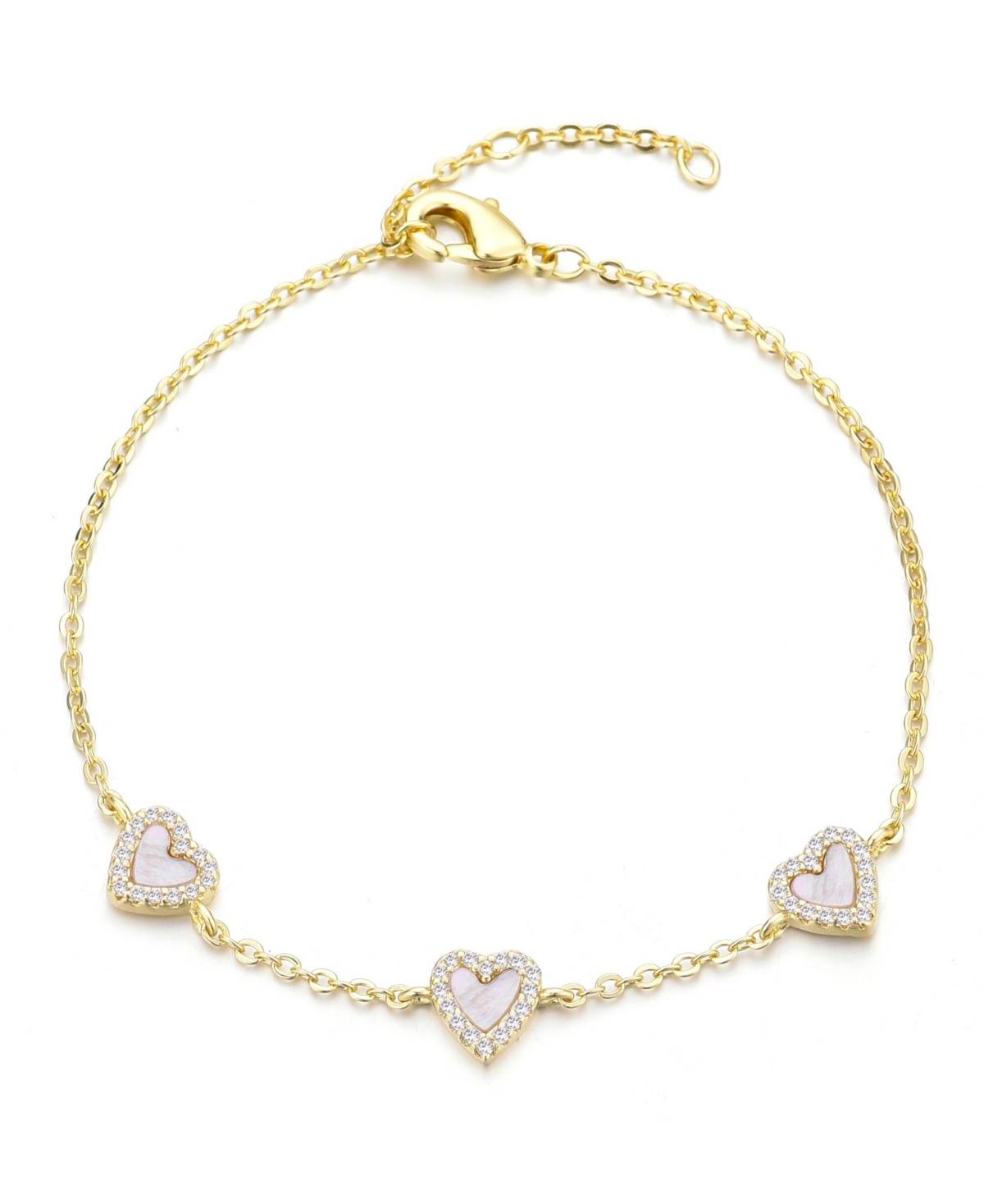 Click here for Adornia Gold Mother of Pearl Mini Halo Heart Brace... prices
