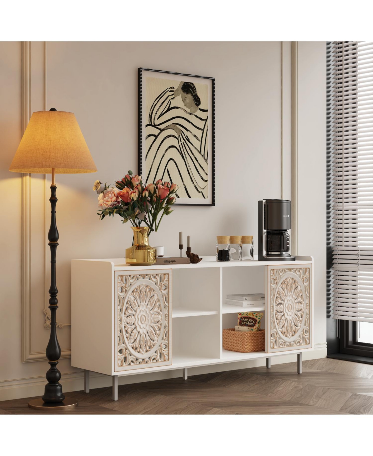 Click here for Streamdale Furniture Mid Century Modern White Buff... prices