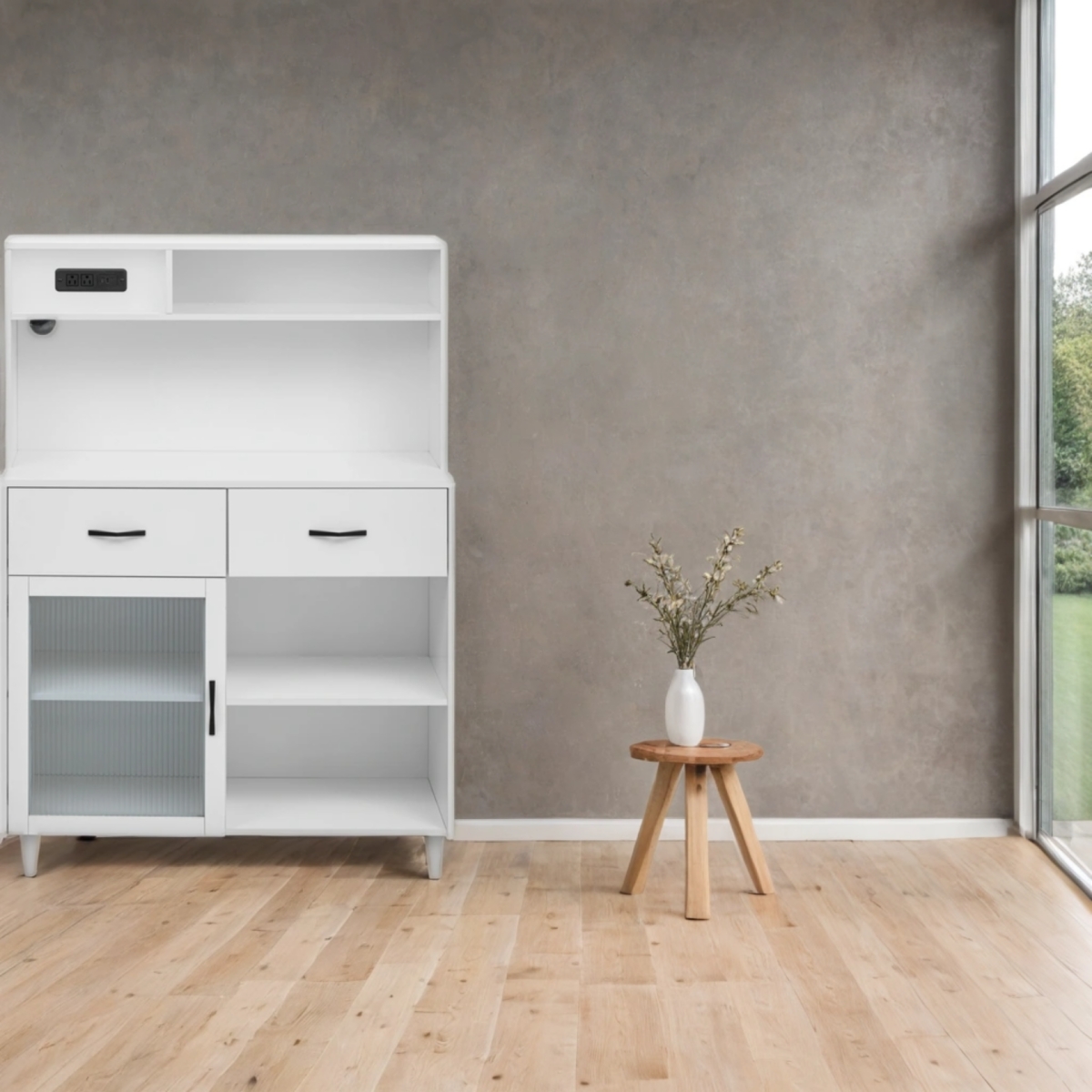 Click here for Streamdale Furniture White Solid Wood Sideboard -... prices