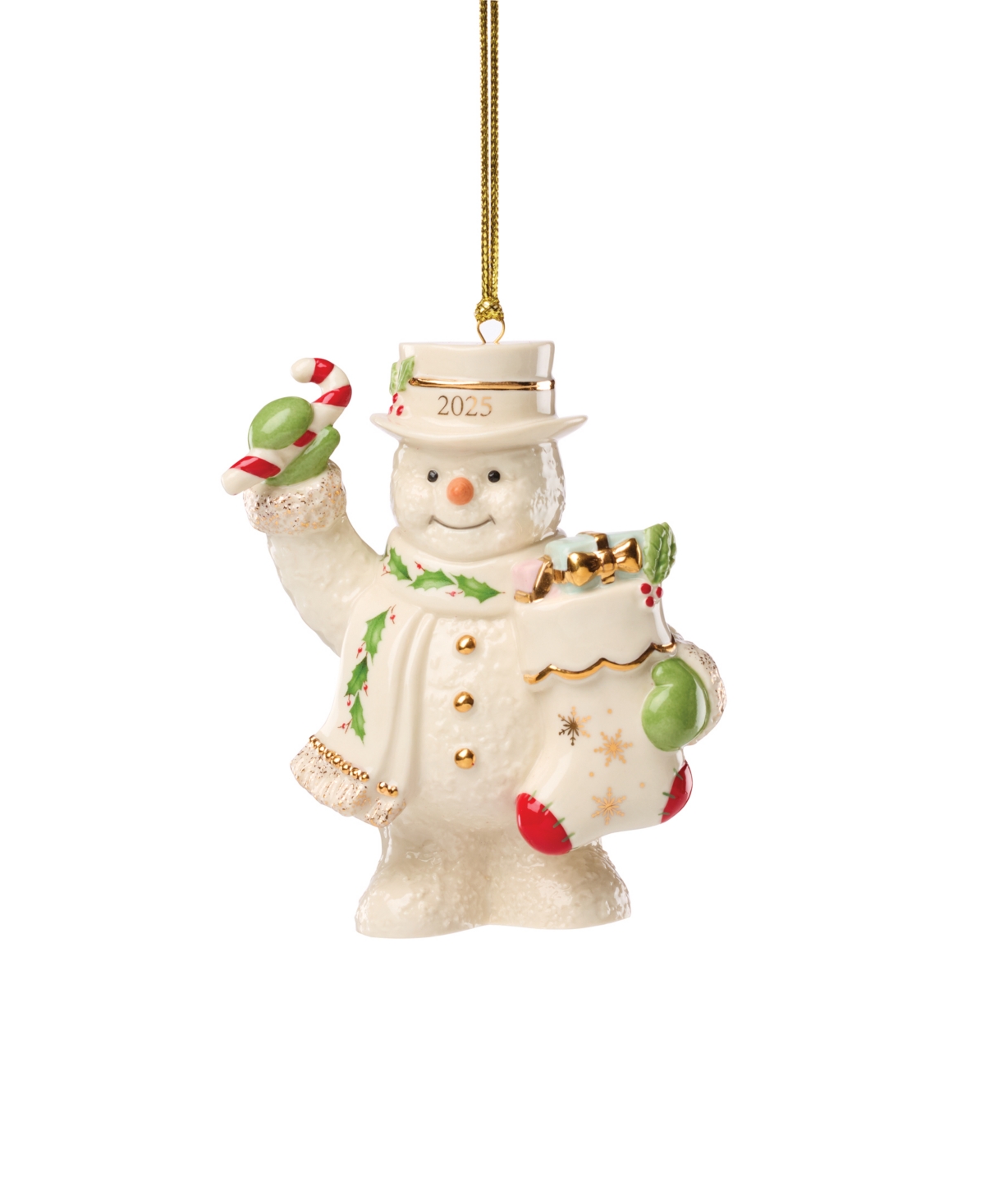 Click here for Lenox 2025 Snowman with Stocking Ornament - Ivory prices