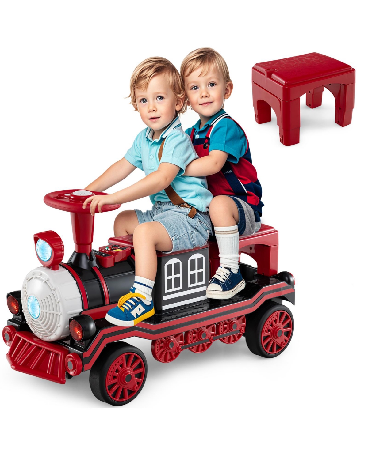 Click here for Gymax 12V 2-Seater Ride on Toy w/ Train Whistle Le... prices