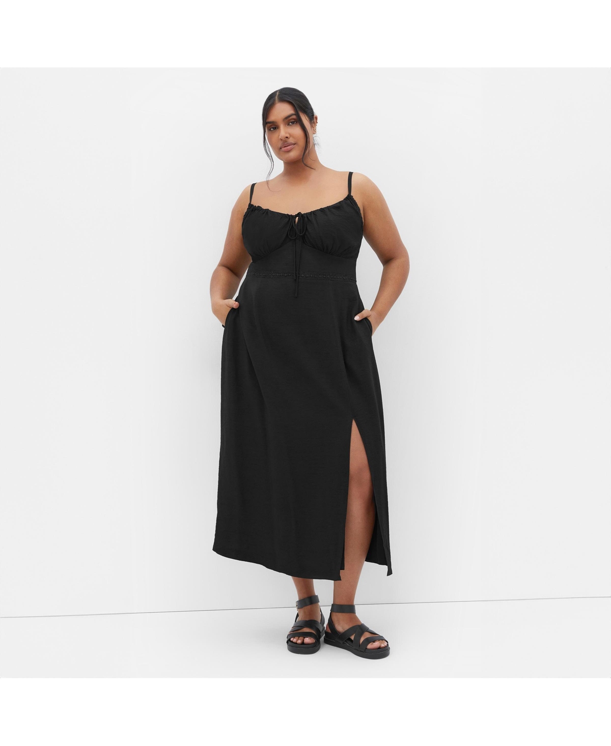 Click here for City Chic Plus Size Sweet Pea Maxi Dress - Black prices