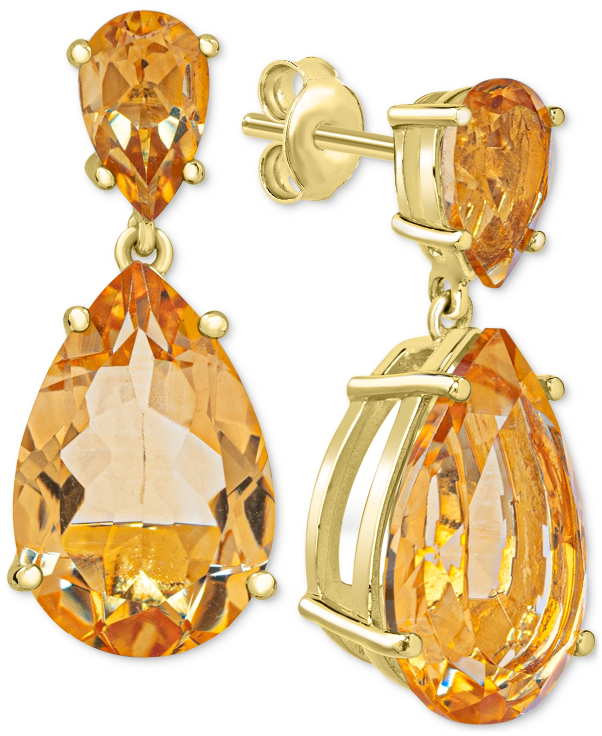 Click here for Womens Drop Earrings in Sterling Silver - Citrine prices