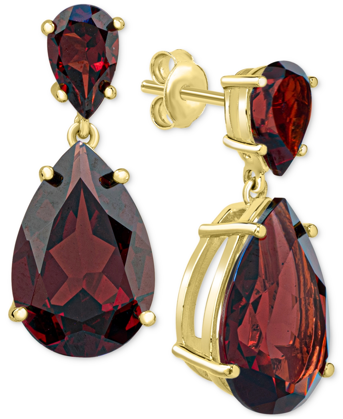Click here for Womens Drop Earrings in Sterling Silver - Garnet prices