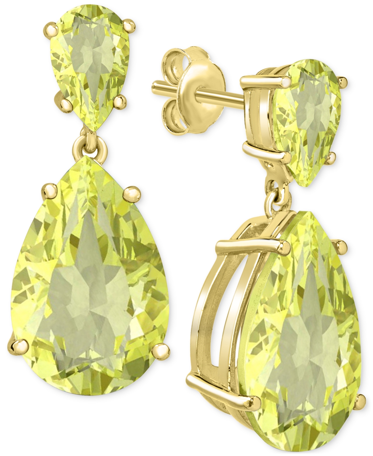 Click here for Womens Drop Earrings in Sterling Silver - Lime Ony... prices
