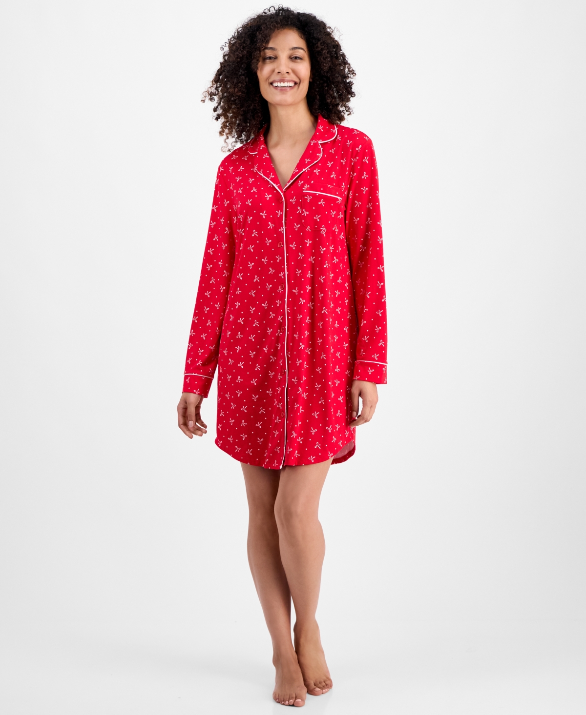 Click here for Charter Club Womens Jersey Printed Long Sleeve Sle... prices