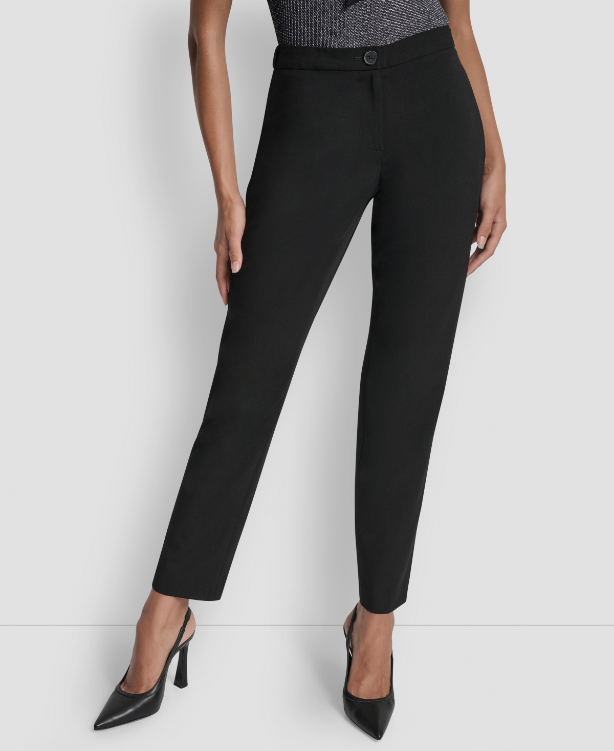 Click here for Dkny Womens Slim Ankle Trousers - Black prices
