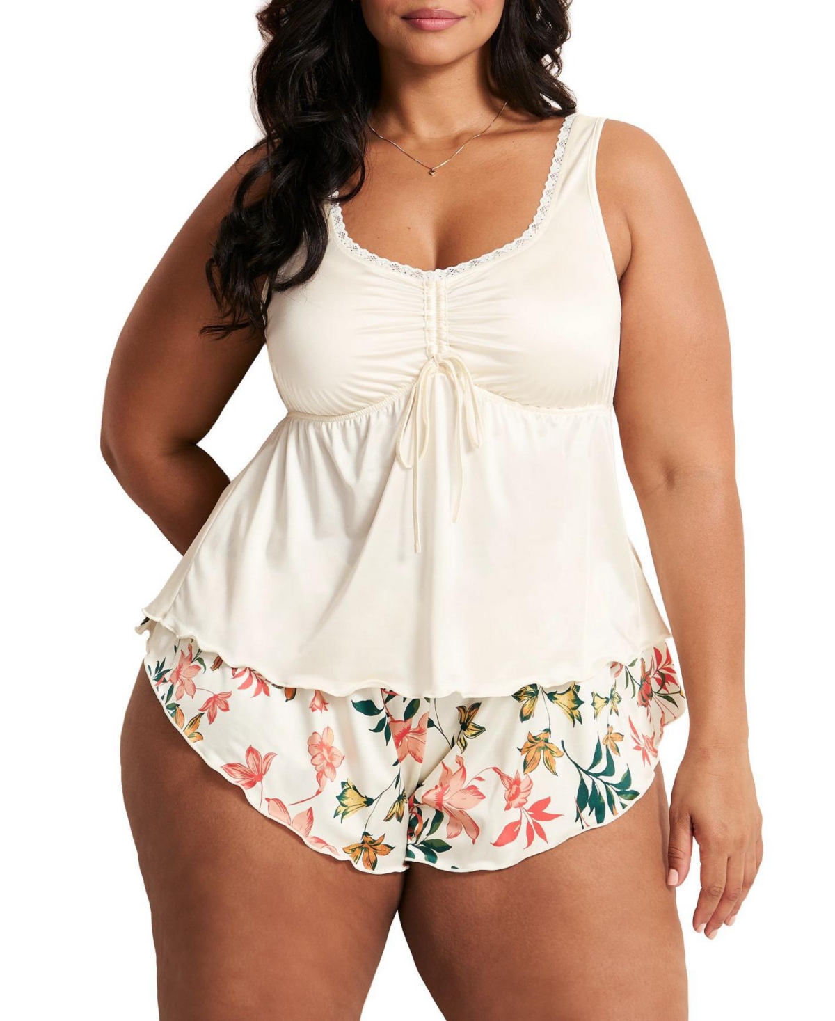 Click here for Adore Me Plus Size Lavern Pajama Tank Top & Shorts... prices