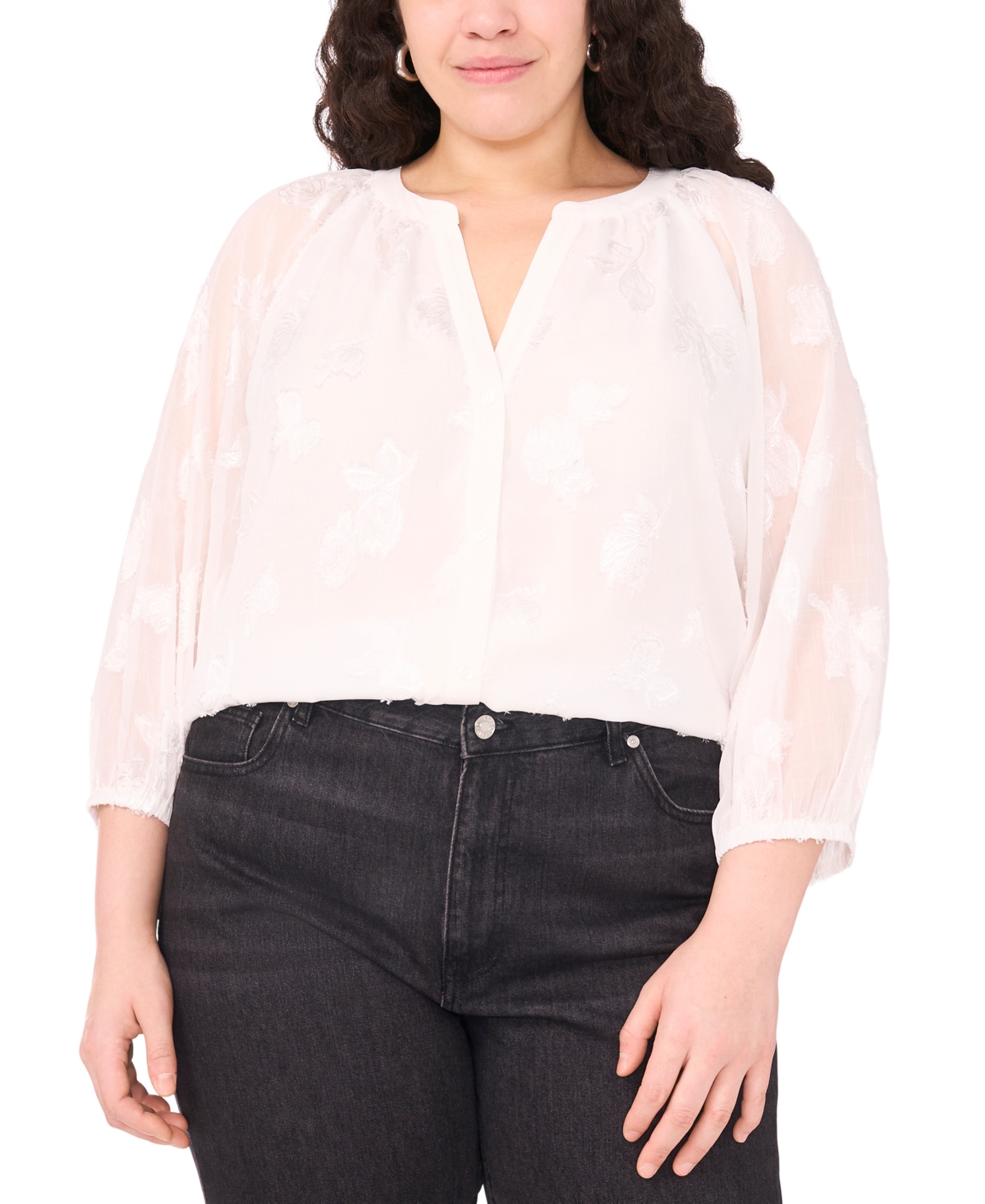 Click here for Vince Camuto Plus Size Raglan-Sleeve V-Neck Blouse... prices