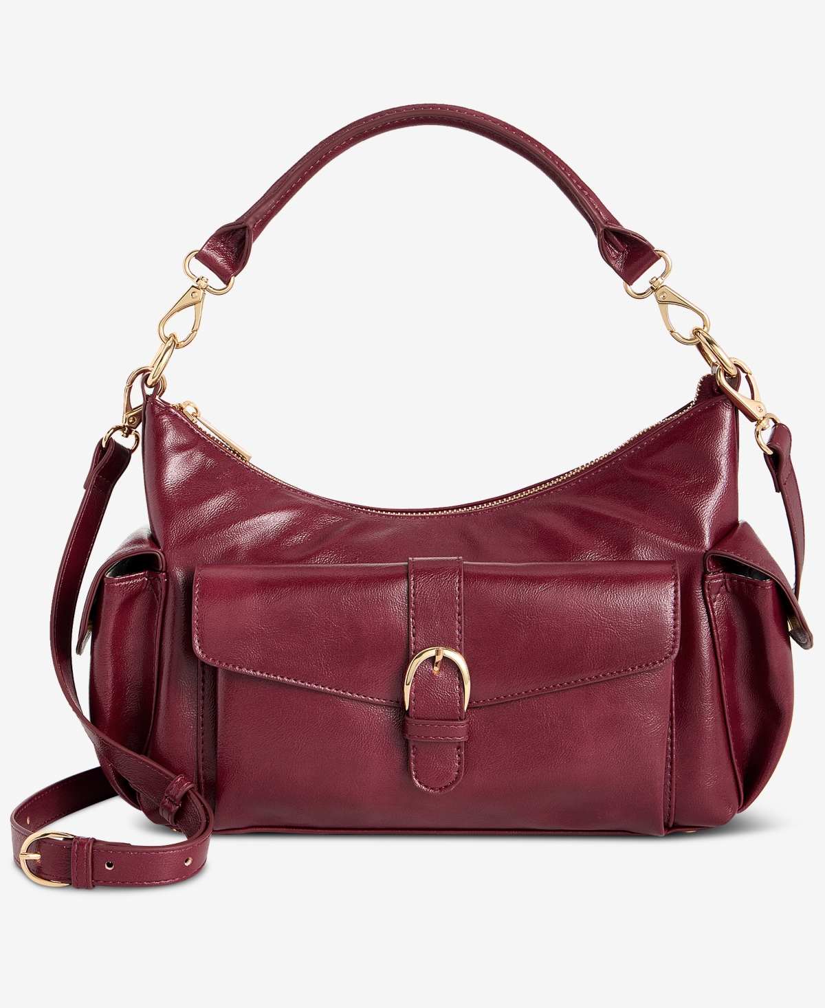 On 34th Jynna Medium Glaze Shoulder Bag  Exclusively at Macys - Garnet Stone