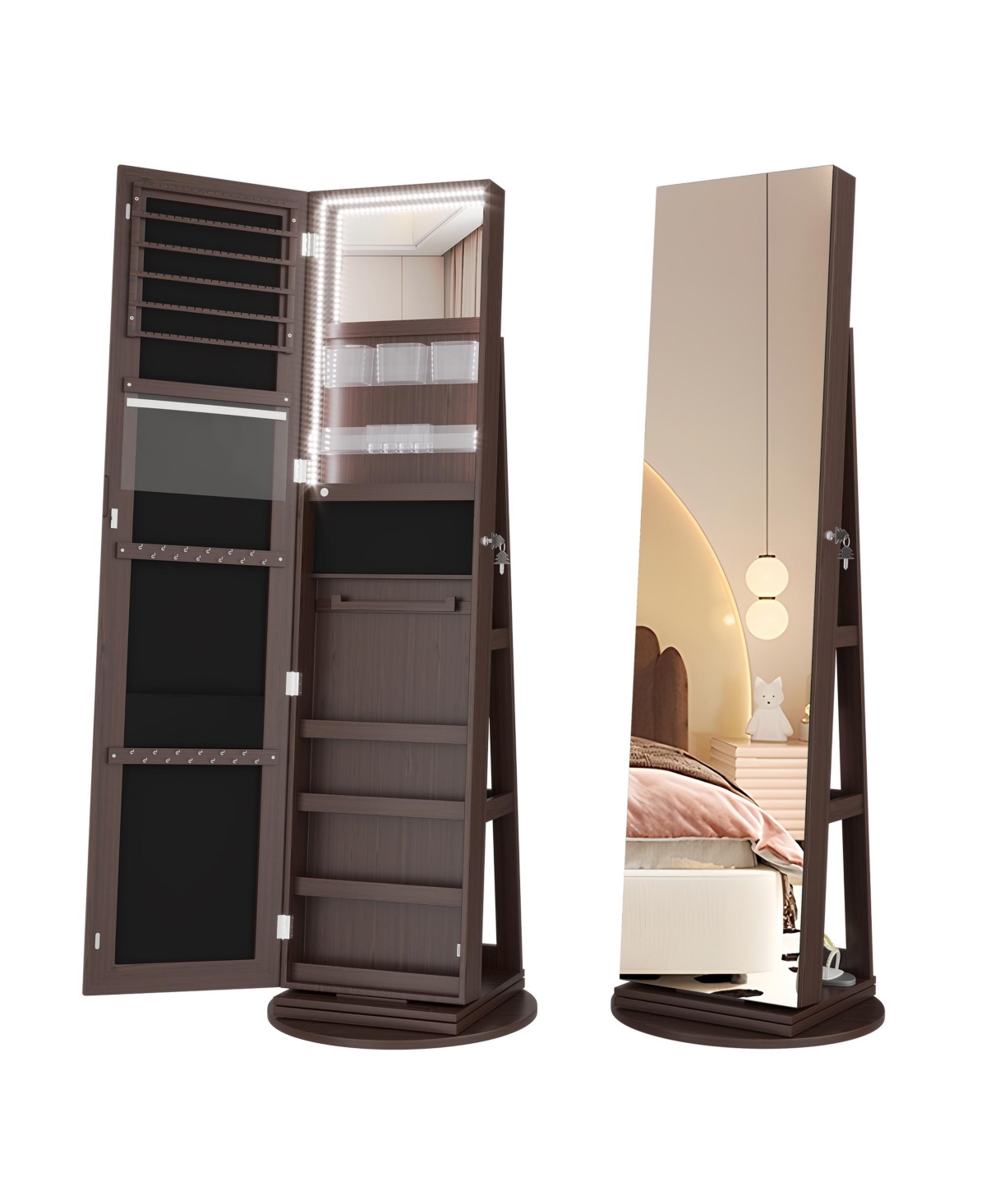 Click here for Vlsrka A 360° swivel standing jewelry mirror... prices