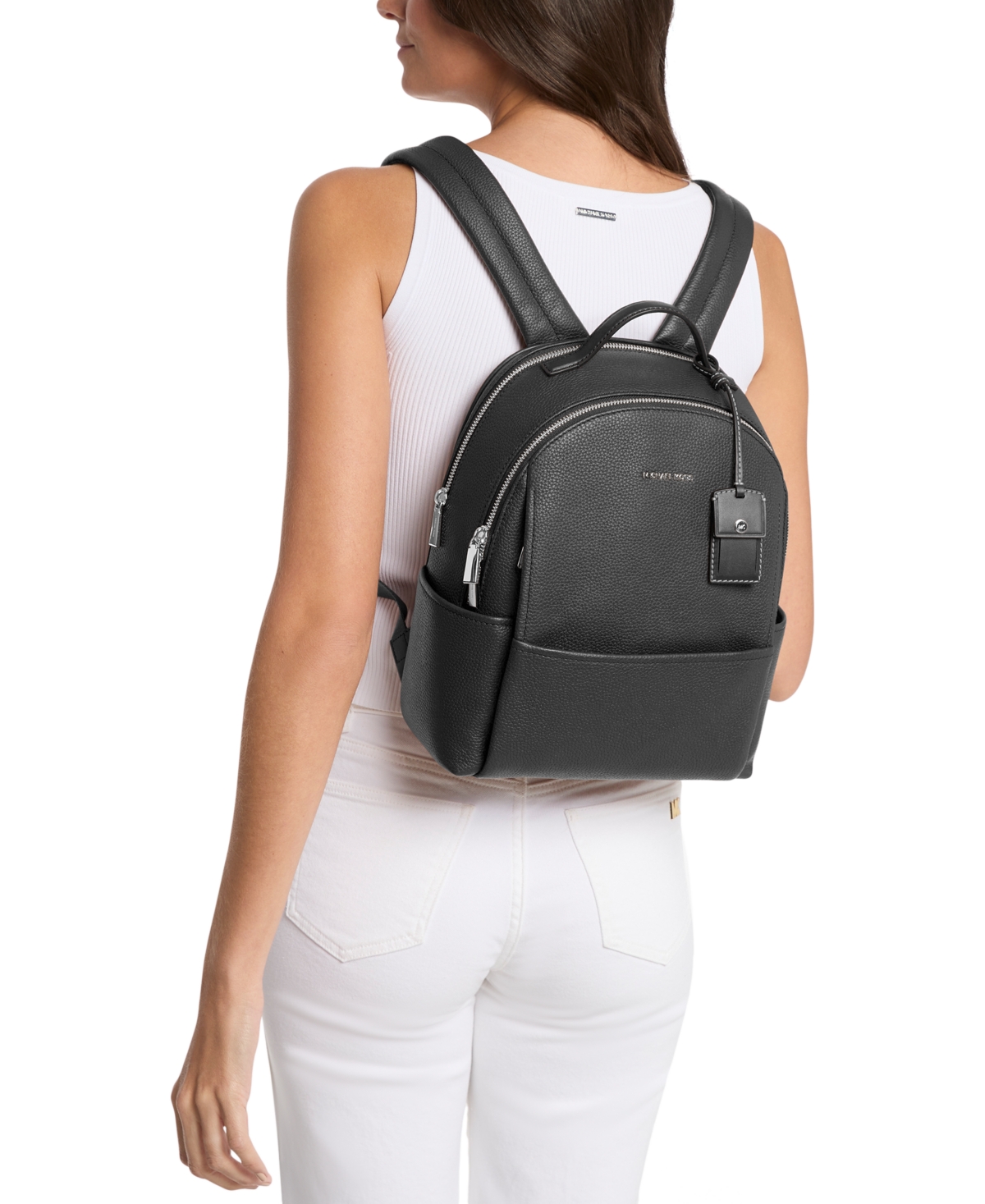 Click here for Michael Kors Sable Medium Leather Backpack - Black prices