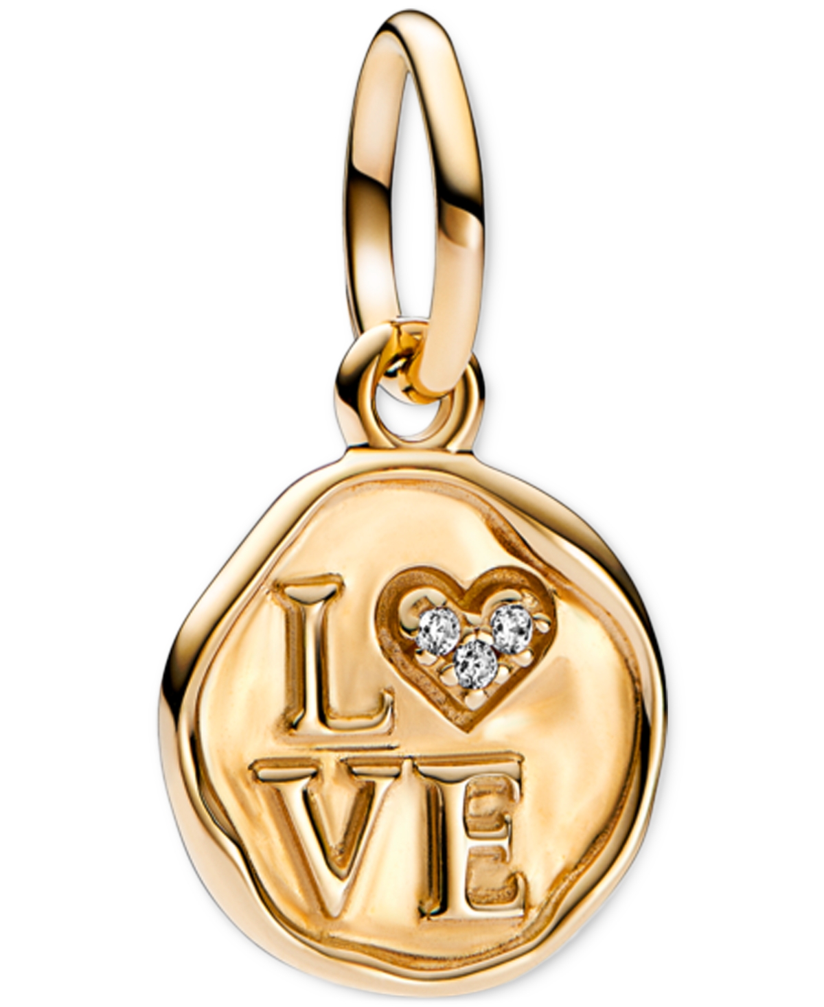 Click here for Pandora Cubic Zirconia Love Dangle Charm - Gold prices