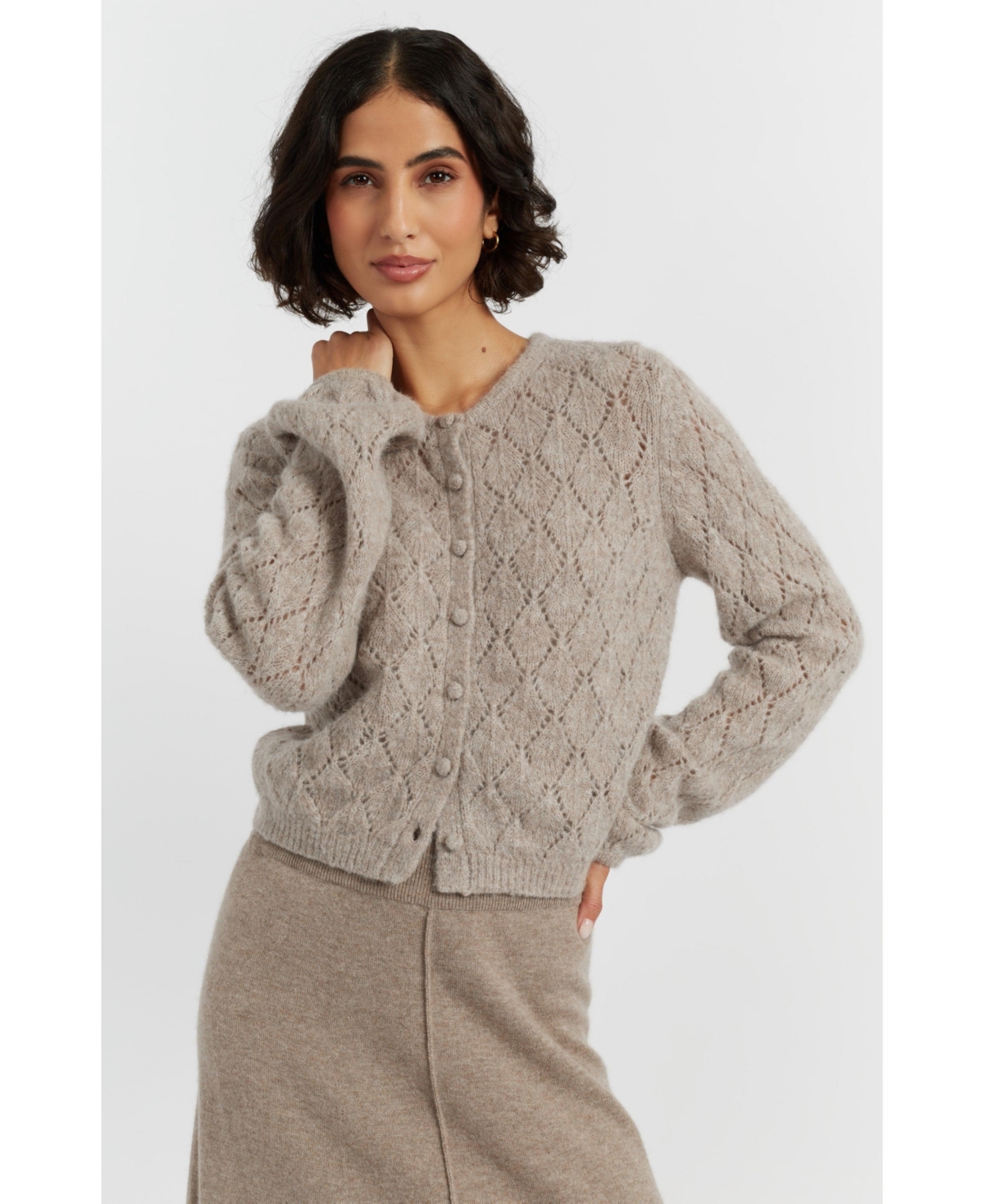Click here for Chinti & Parker Womens Wool Blend Fluffy Diamond C... prices