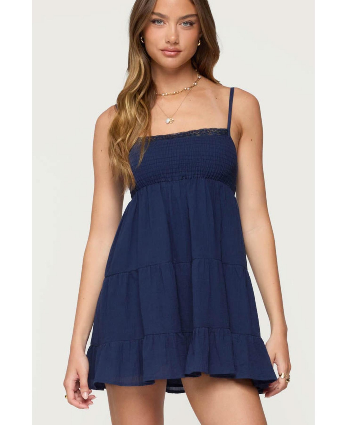 Click here for Edikted Womens Calley Scrunchy Tiered Mini Dress -... prices