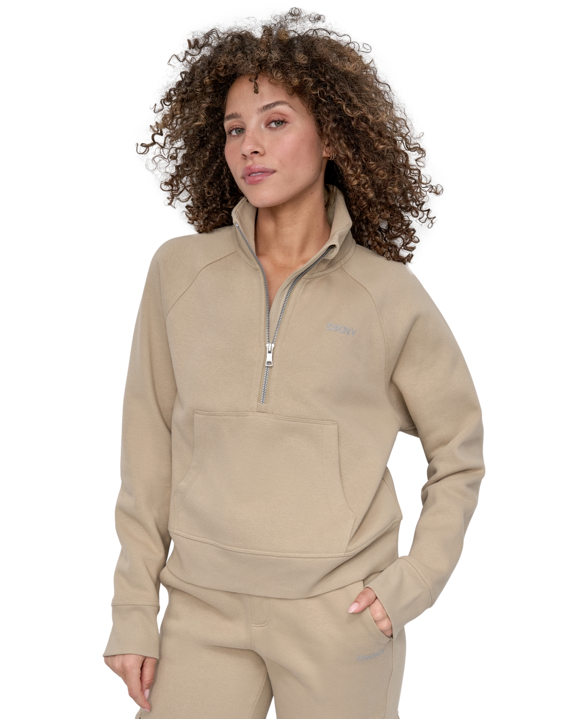 Click here for Dkny Sport Womens Studded-Logo Half-Zip Sweatshirt... prices