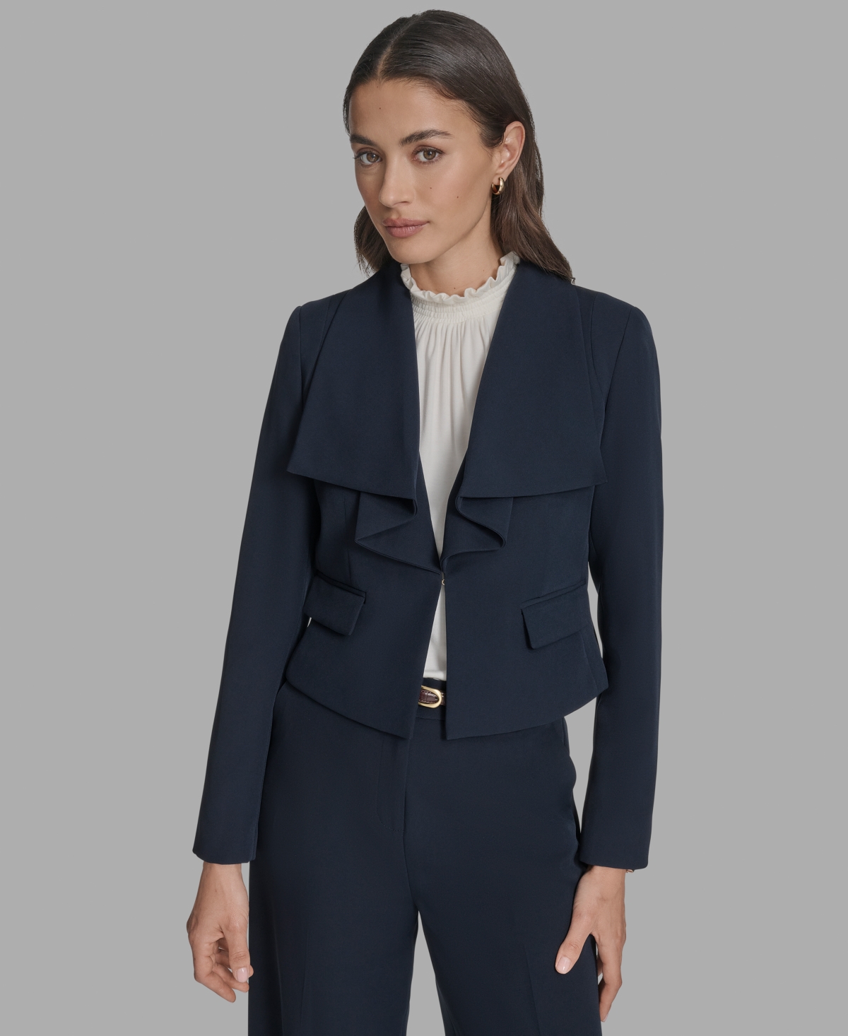 Click here for Bcbg Womens Cascade-Lapel Jacket - Deep Sea prices