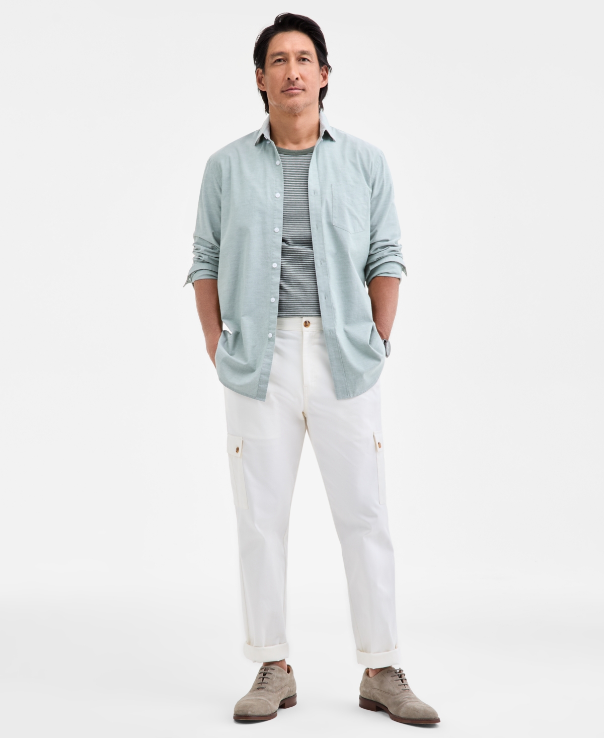 Click here for Club Room Mens Solid Stretch Oxford Cotton Shirt... prices