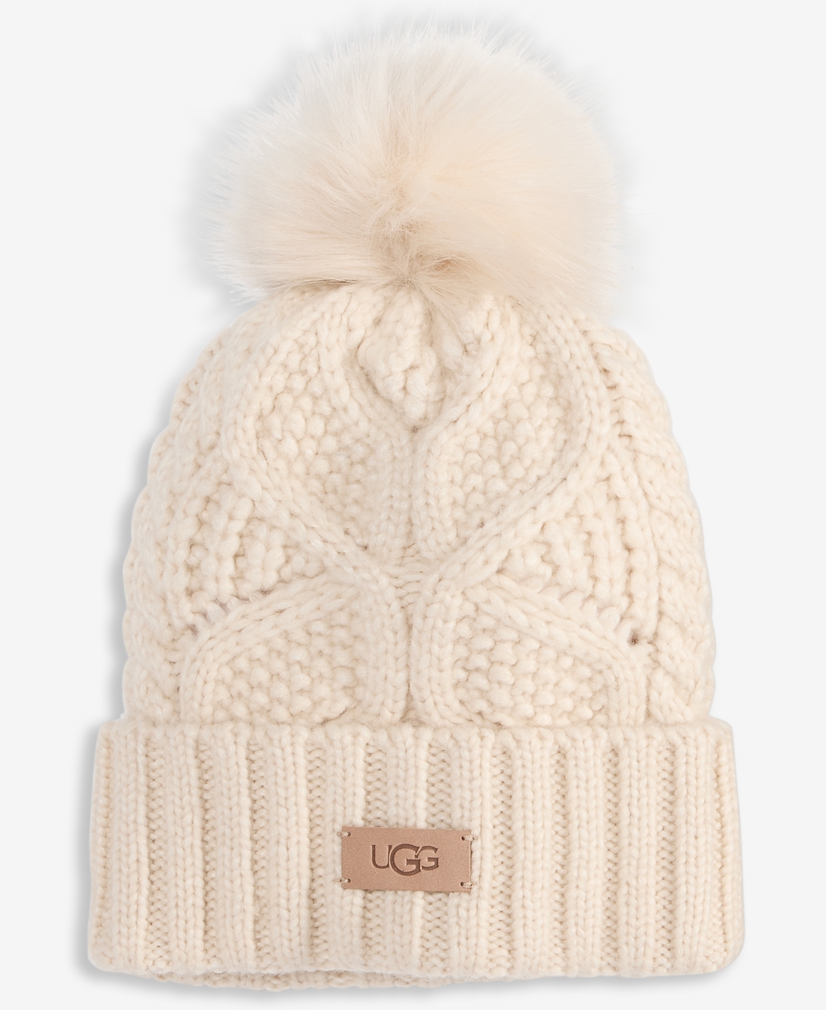 Click here for Ugg Cable Knit Pom Beanie - Cream prices