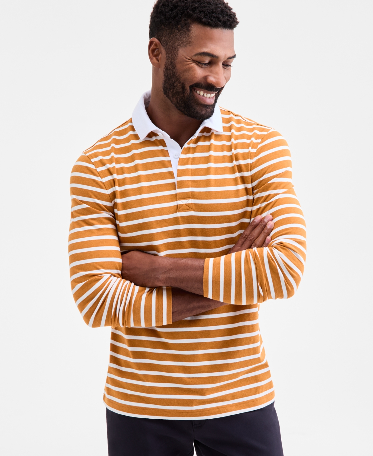 Click here for Club Room Mens Pencil Stripe Rugby Shirt  Macys Ex... prices