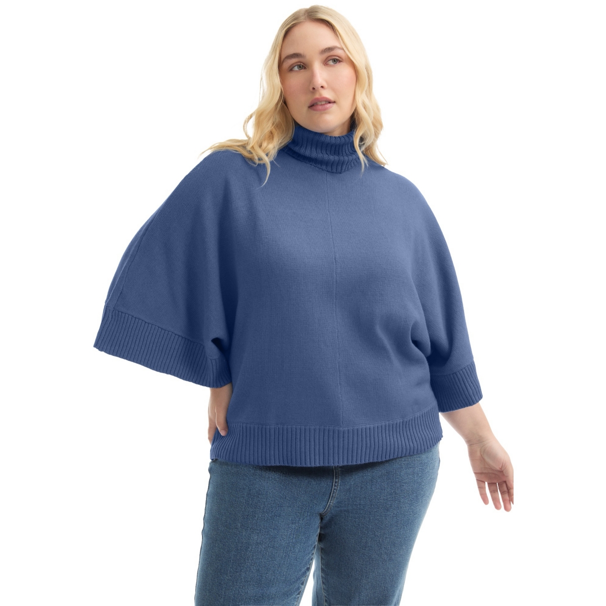 Click here for June + Vie Womens Plus Size Wide-Sleeve Turtleneck... prices