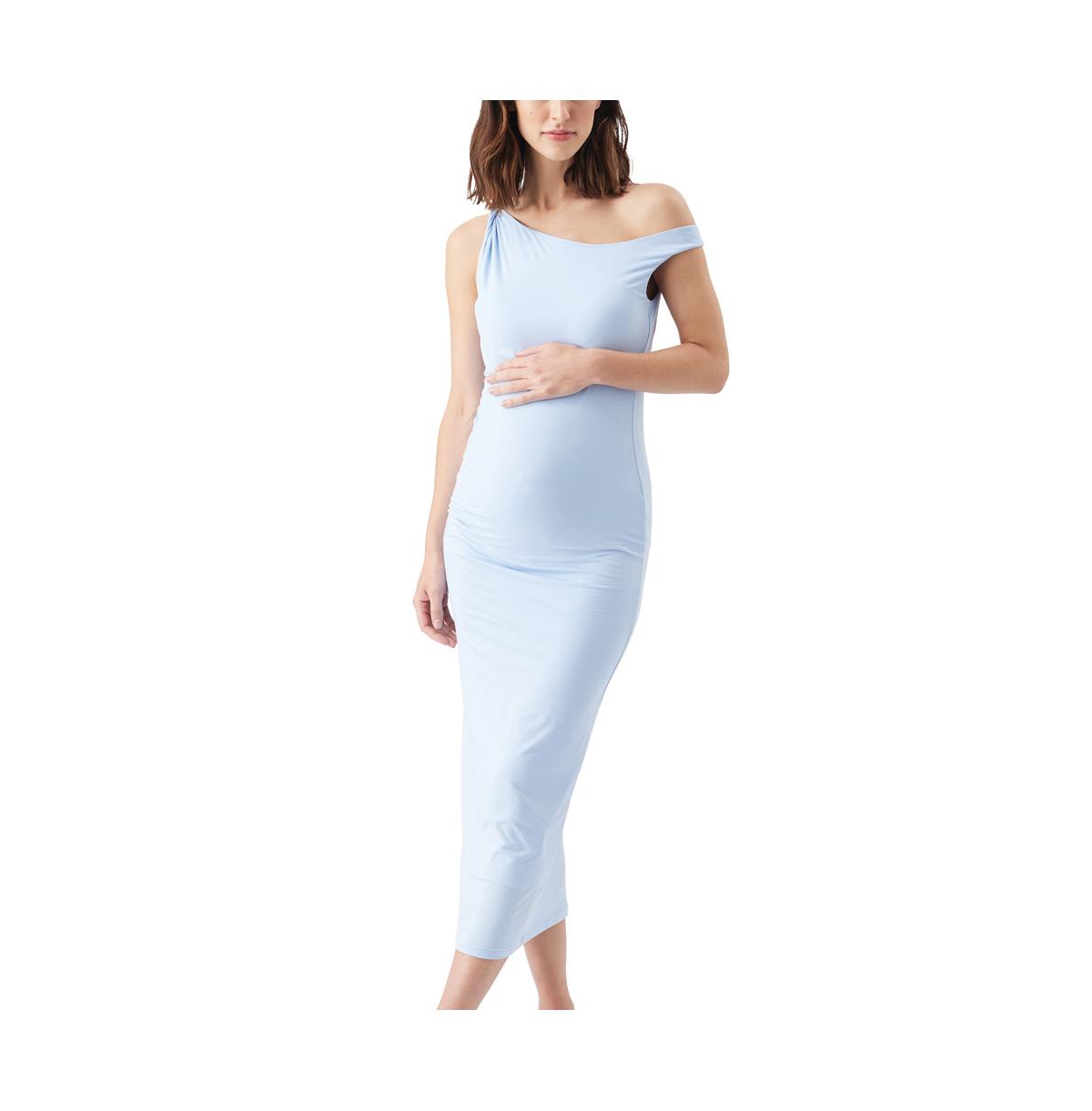 Click here for Luxe Knit Off Shoulder Dress - Baby blue prices