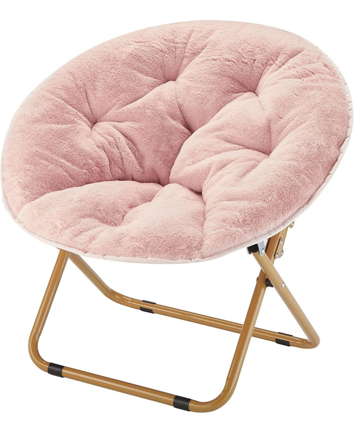 Click here for Cesicia Faux Fur Kids Saucer Chair  Blush with Gol... prices