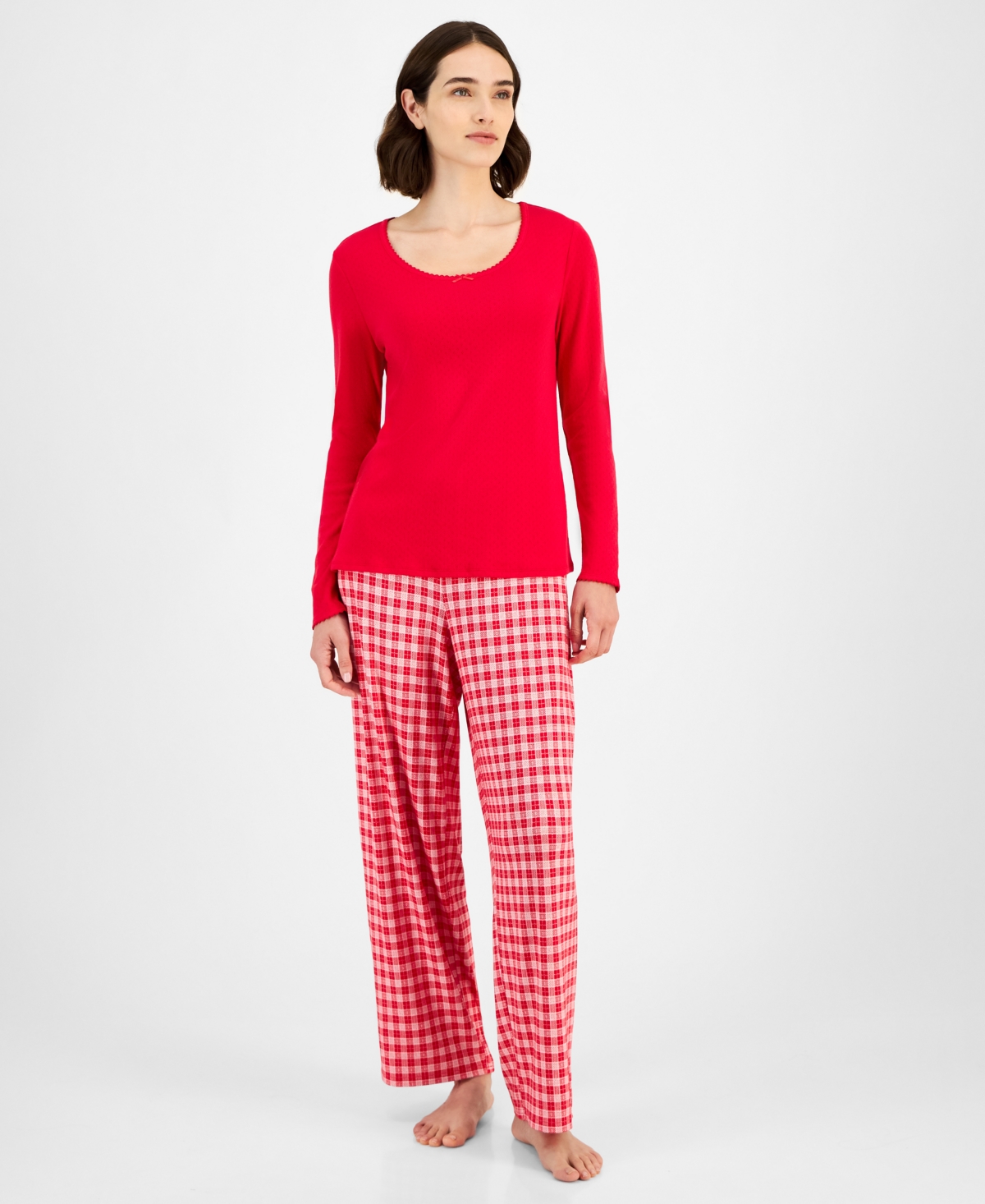 Click here for Charter Club Womens Long Sleeve Pointelle Tee  Mac... prices