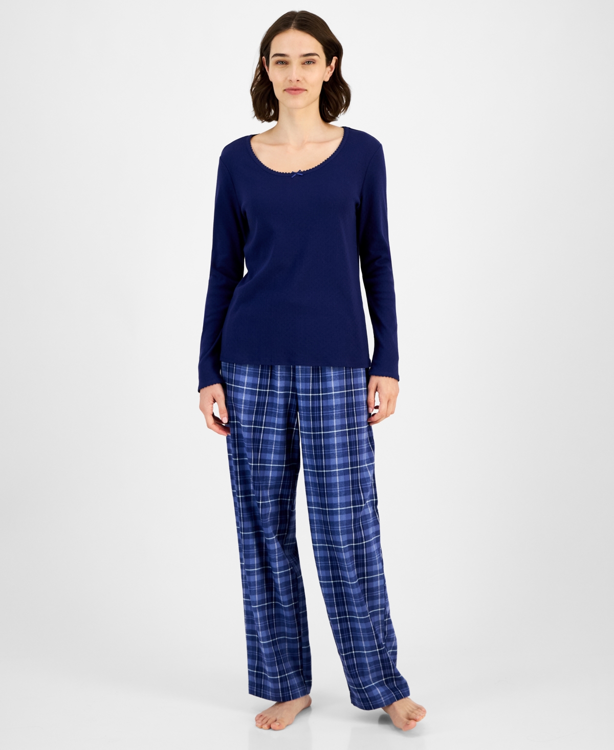 Click here for Charter Club Womens Long Sleeve Pointelle Tee  Mac... prices