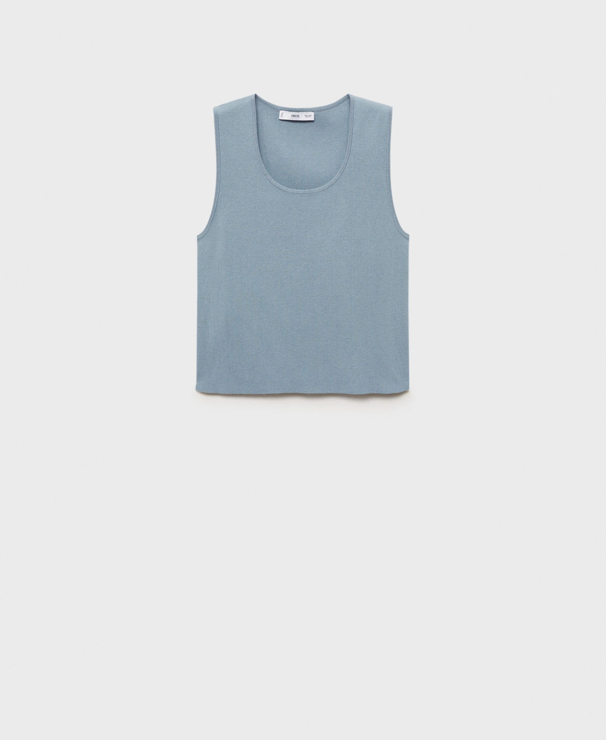 Click here for Mango Womens Low-Cut Knitted Crop Top - Blue prices