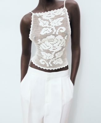 Mango Women's Open Back Crochet Top - Macy's